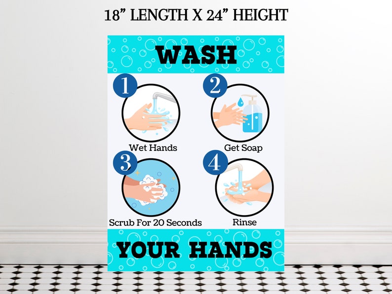 Wash Your Hands Poster Template Printable, Wash Your Hands Poster ...