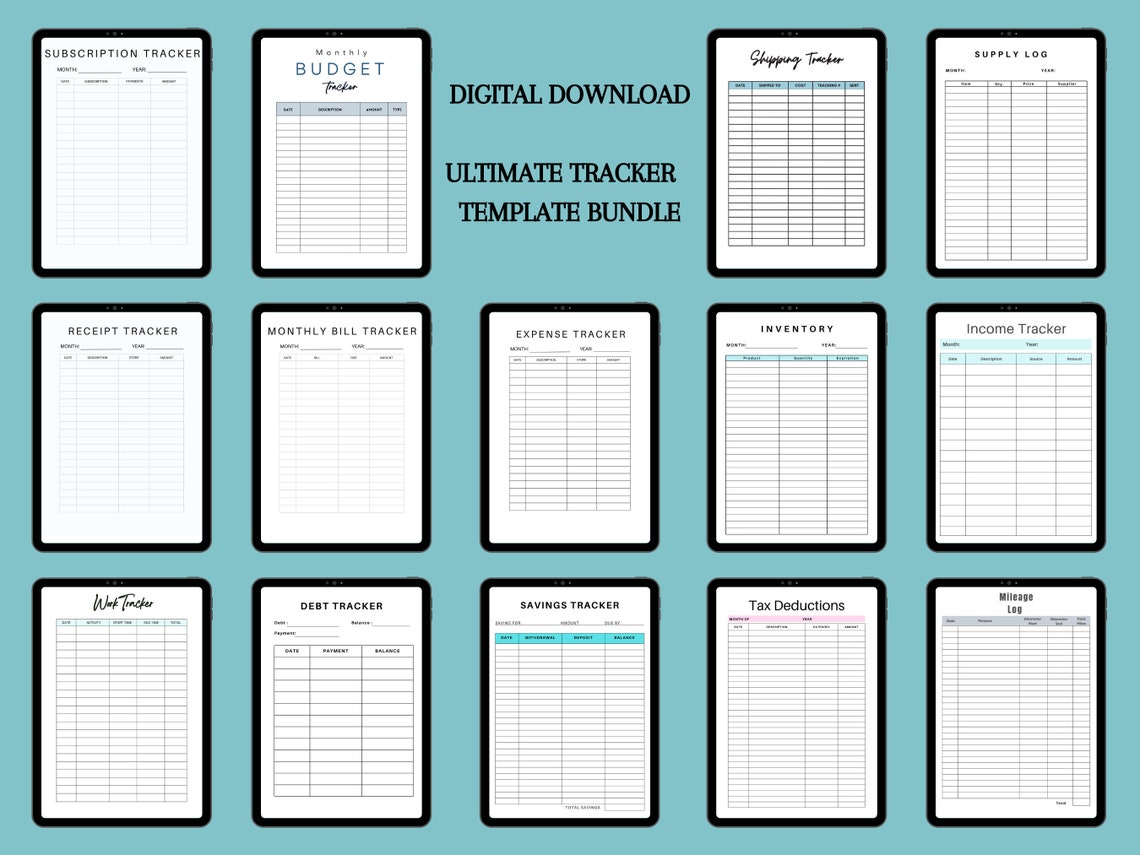Money Tracker Template Printable Bundle, Money Tracker Templates ...