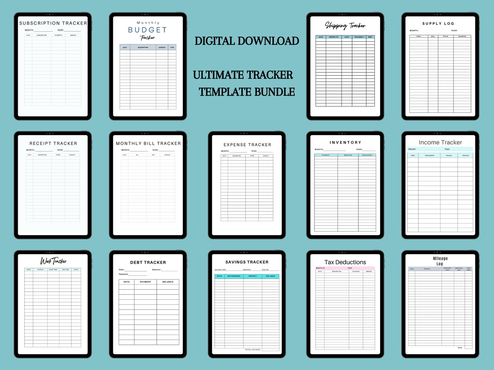 Money Tracker Template Printable Bundle, Money Tracker Templates ...