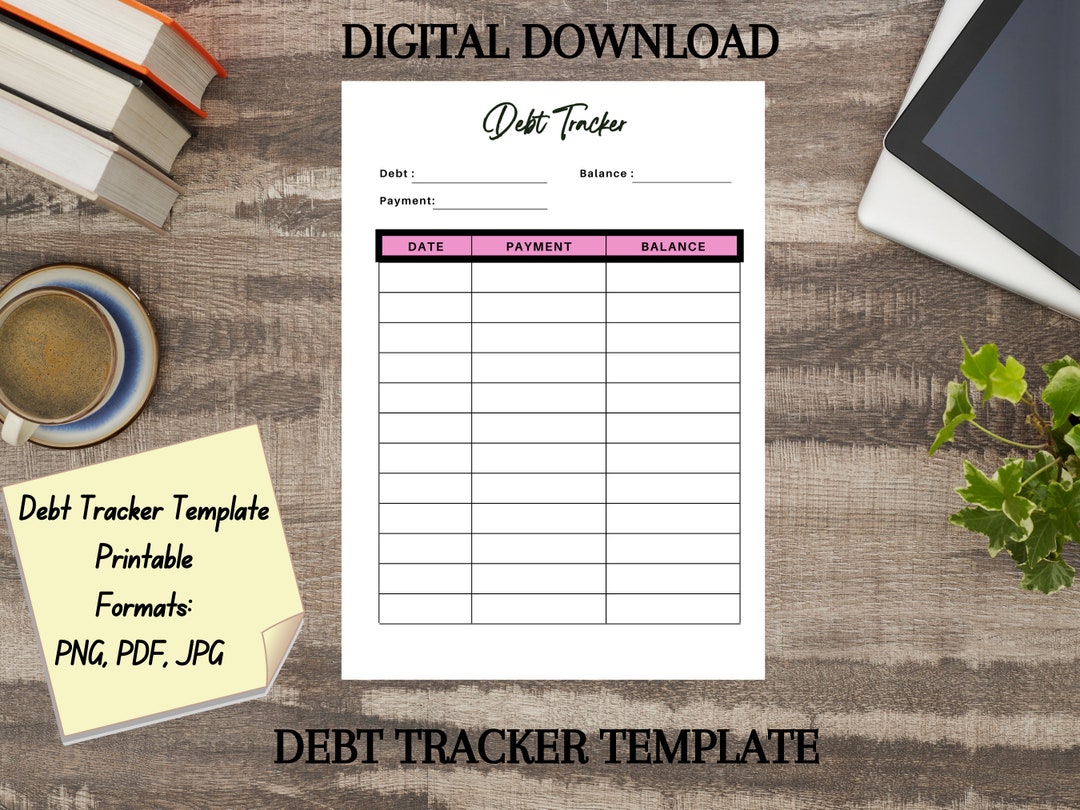 Debt Tracker Template Printable, Digital Download, Track Debt Payments ...