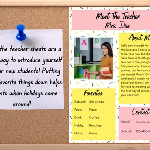 Meet the Teacher Template, Introduction to New Teacher Printable, About ...