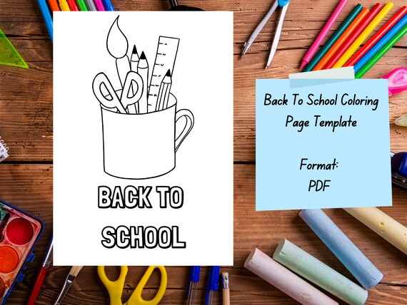 Back to School Coloring Page Template Printable Welcome Back - Etsy