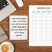 Work Log Tracker Printable Template, Keep Track of Tasks, Log ...