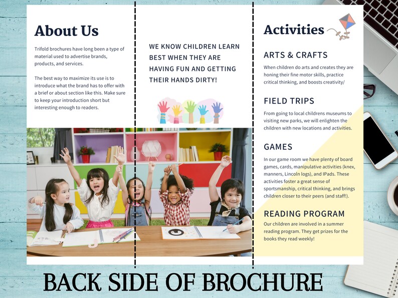 Editable Childcare Program Brochure Template, Daycare Brochure ...