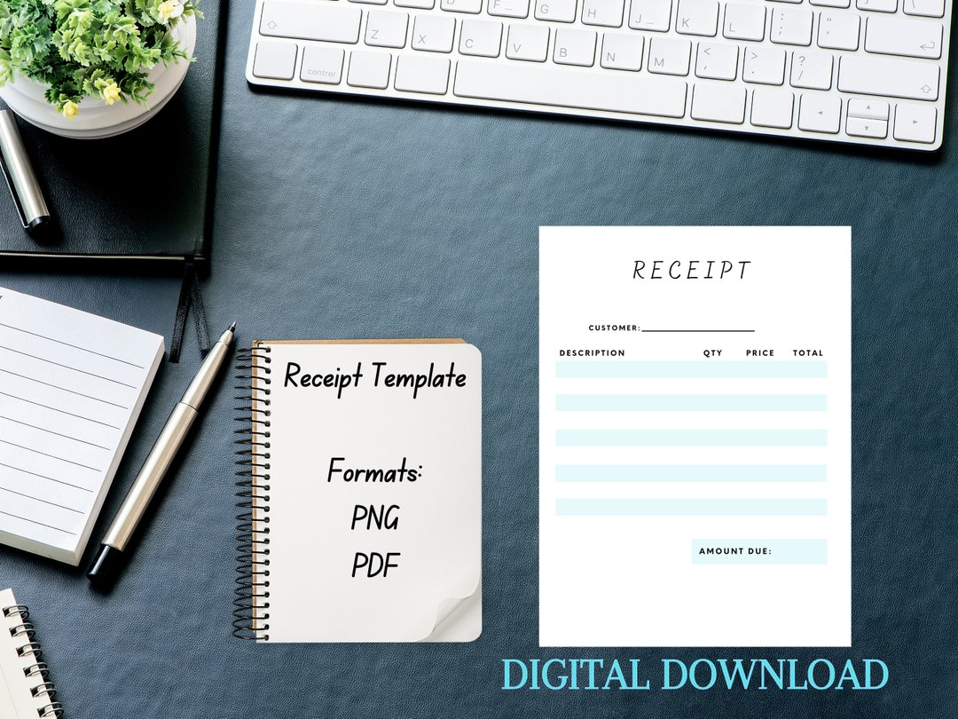 Receipt Template Printable, Digital Download, Printable Invoice ...