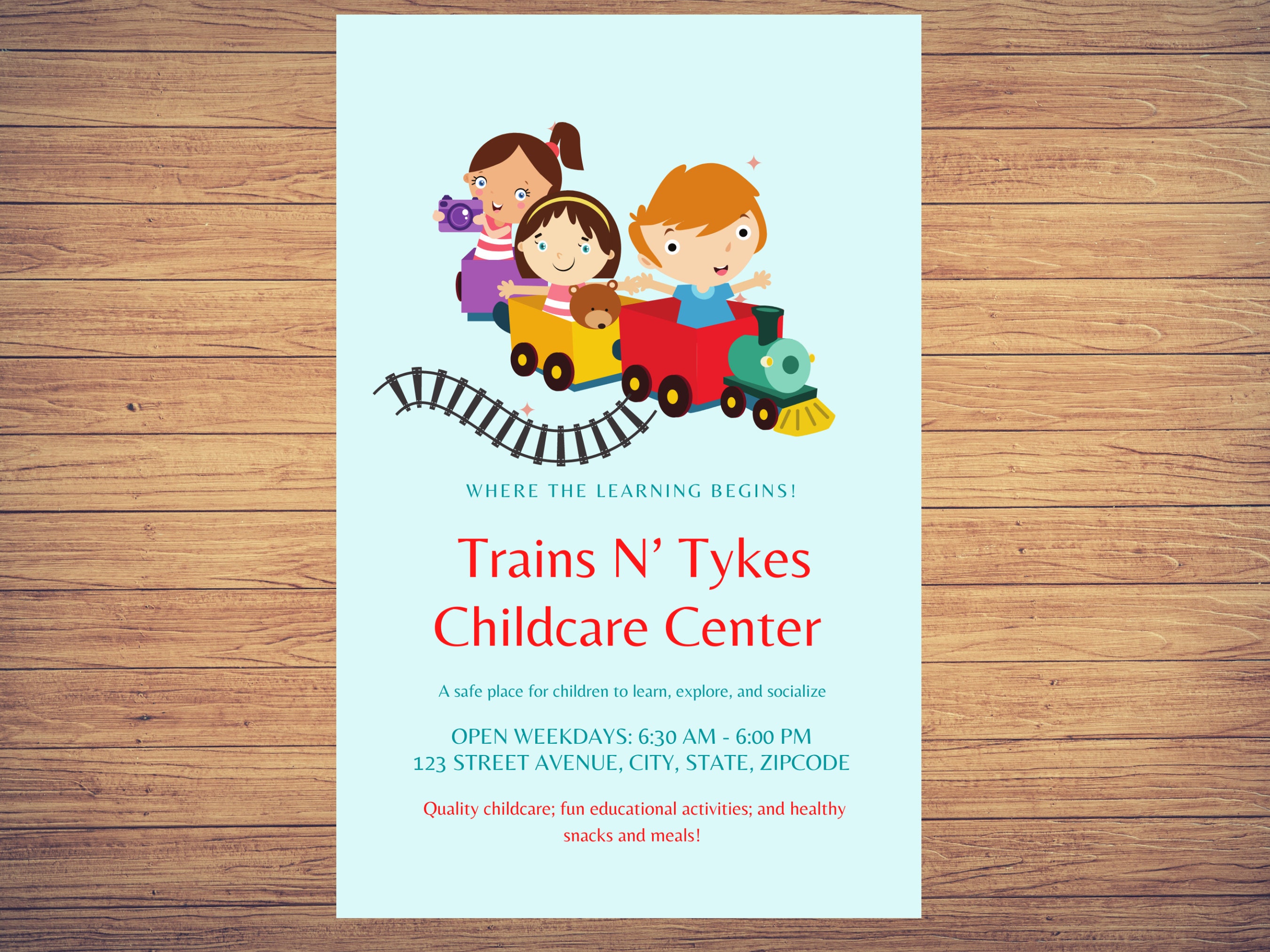 Childcare Flyer Template Printable Daycare Program Flyer | Etsy