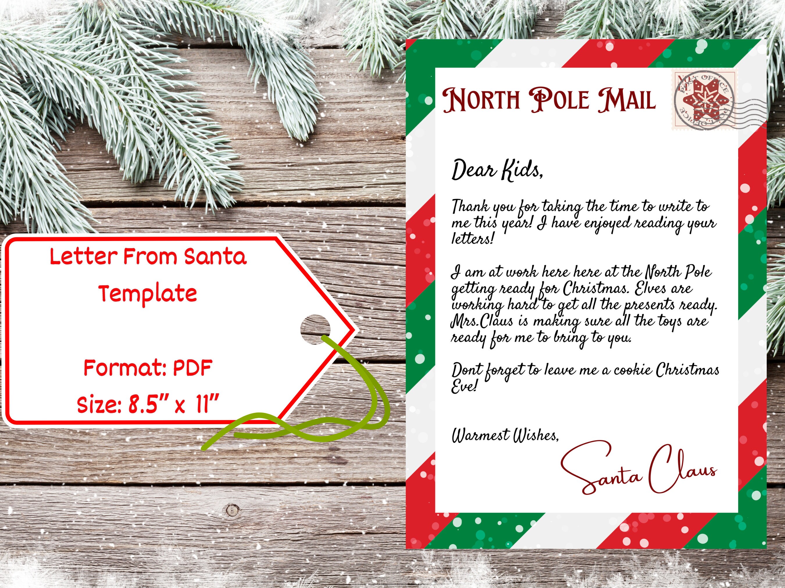 Letter From Santa Template, Signed Letter From Santa for Your Kids ...