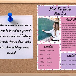 Meet the Teacher Template, Introduction to New Teacher Printable, About ...