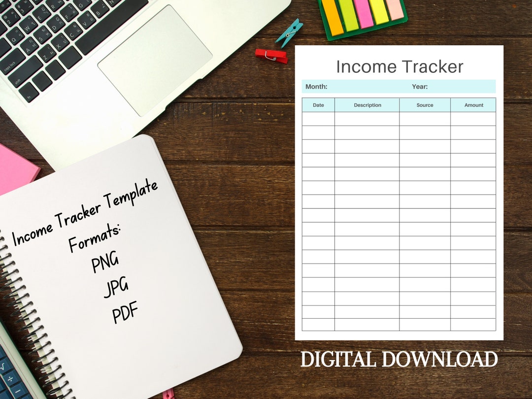 Income Tracker Template Printable, Digital Download, Small Business ...