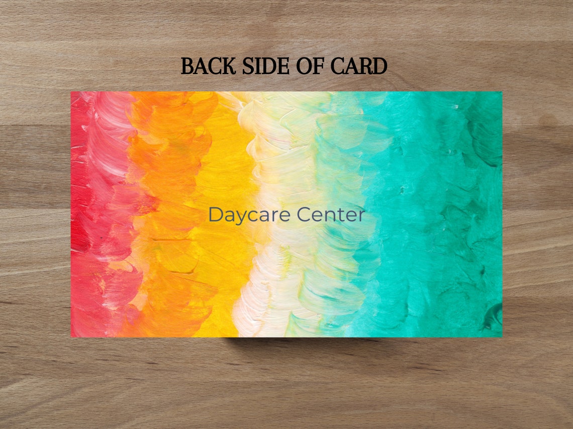 Daycare Center Business Card Template Editable Business Card - Etsy