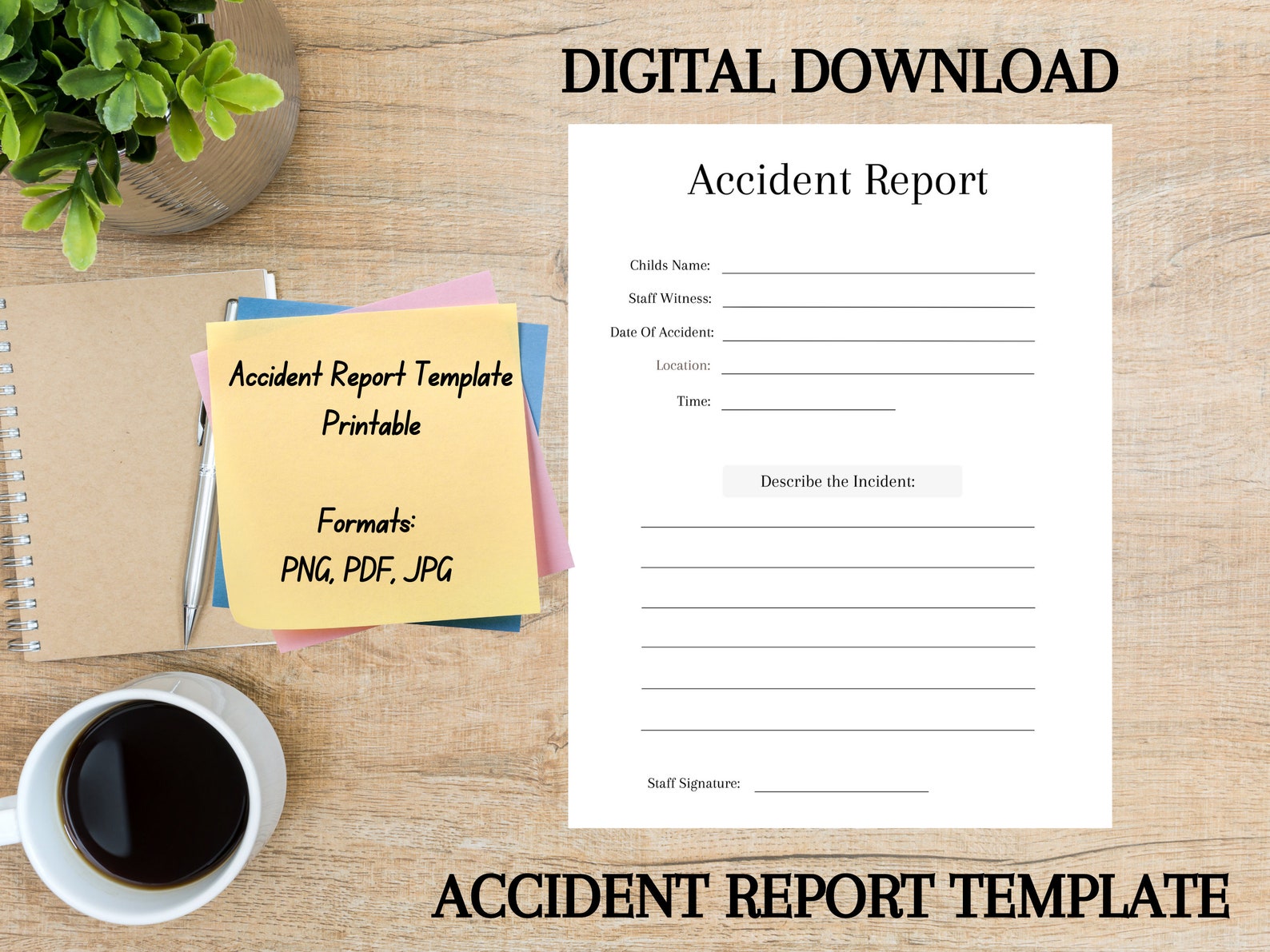 Accident Report Template Printable for Daycare or Childcare, Accident ...