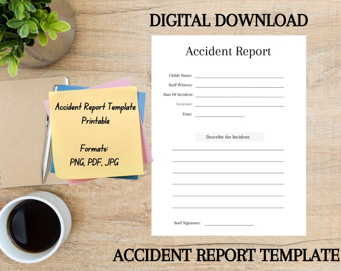 Accident Report Template Printable for Daycare or Childcare, Accident ...