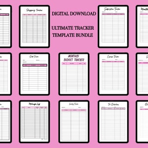 Money Tracker Template Printable Bundle, Money Tracker Templates ...
