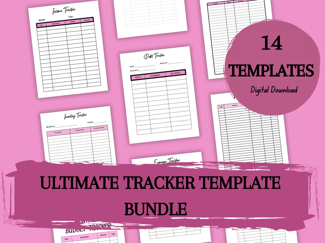 Money Tracker Template Printable Bundle, Money Tracker Templates ...