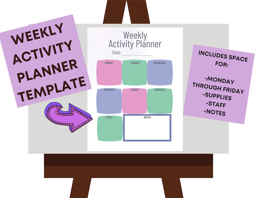 Weekly Activity Planner Template Printable, Digital Download, Project ...