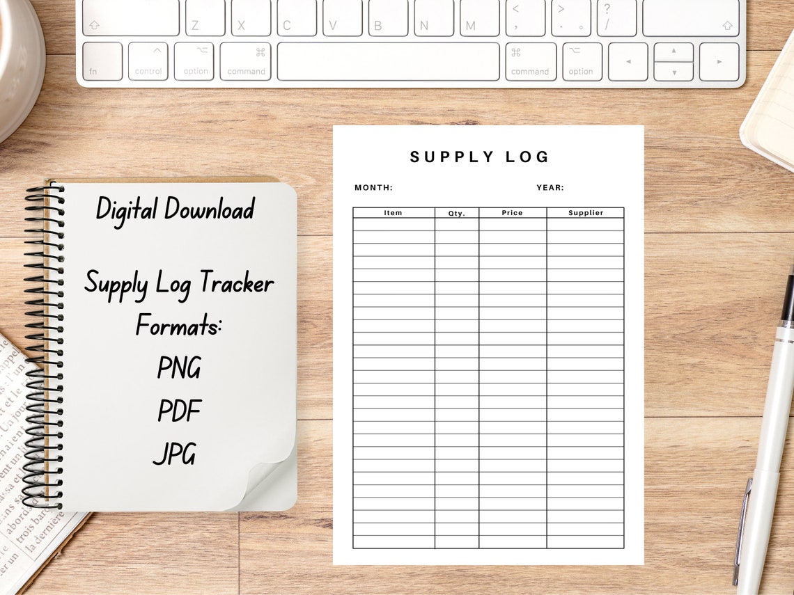 Supply Log Tracker Template, Digital Download, Small Business Supply ...