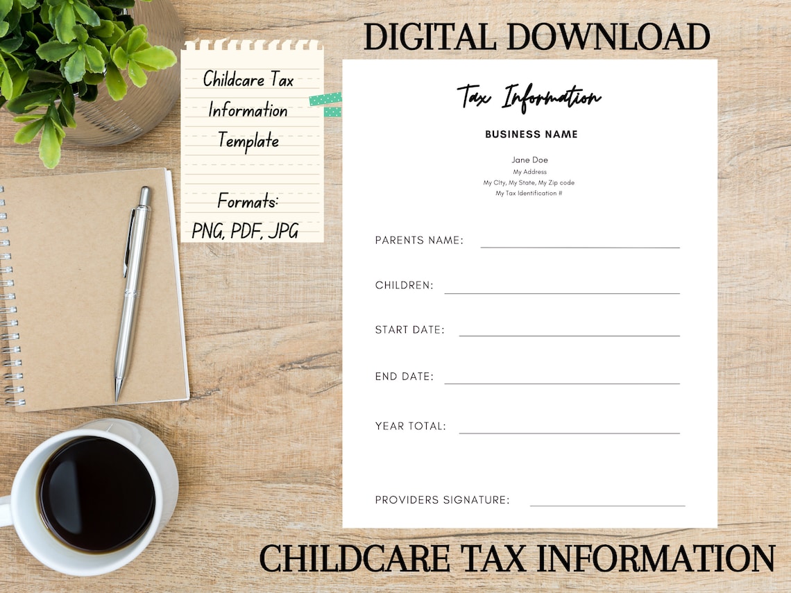 Childcare Tax Information Template Printable, Family Tax Information ...