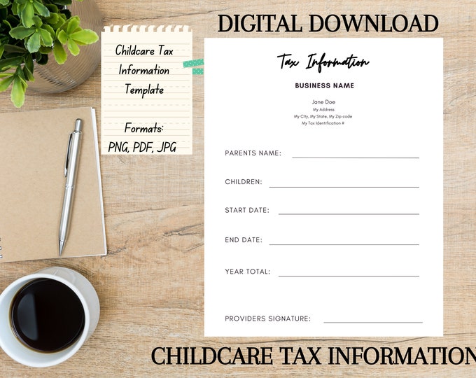 Childcare Tax Information Template Printable, Family Tax Information ...