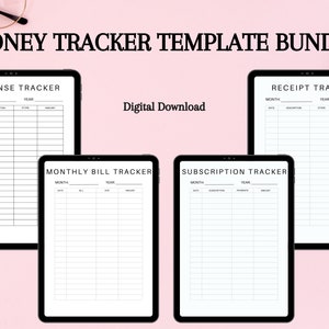 Money Tracker Template Printable Bundle, Digital Download, Receipt ...
