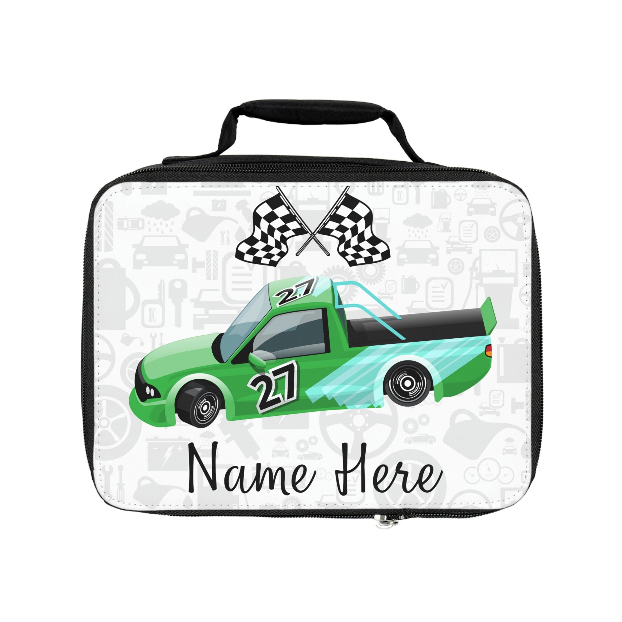 Personalized Race Car Lunch Box, Custom Name Race Car Lunch Box, Race ...