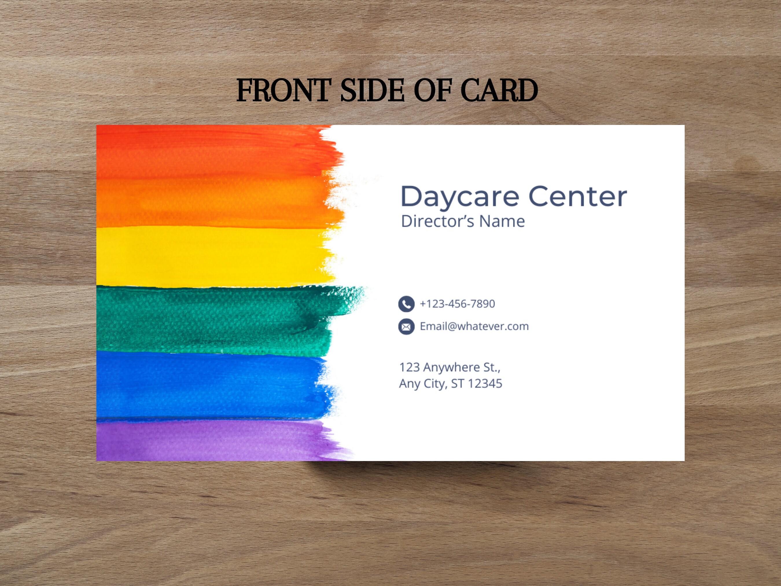 Daycare Center Business Card Template, Editable Business Card for ...