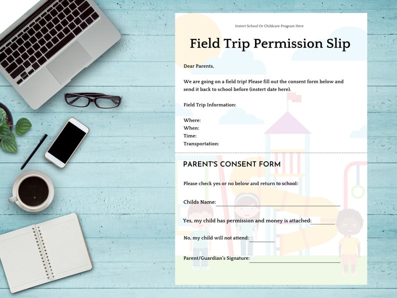 Field Trip Permission Slip Template Printable, School Permission Slip ...