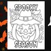Spooky Season Coloring Page Template Printable, Childrens Halloween ...