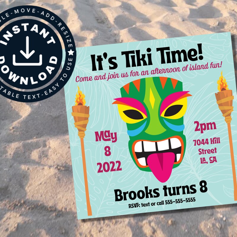 Tiki Invitations - Etsy
