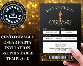 Oscar Party Invite - Etsy