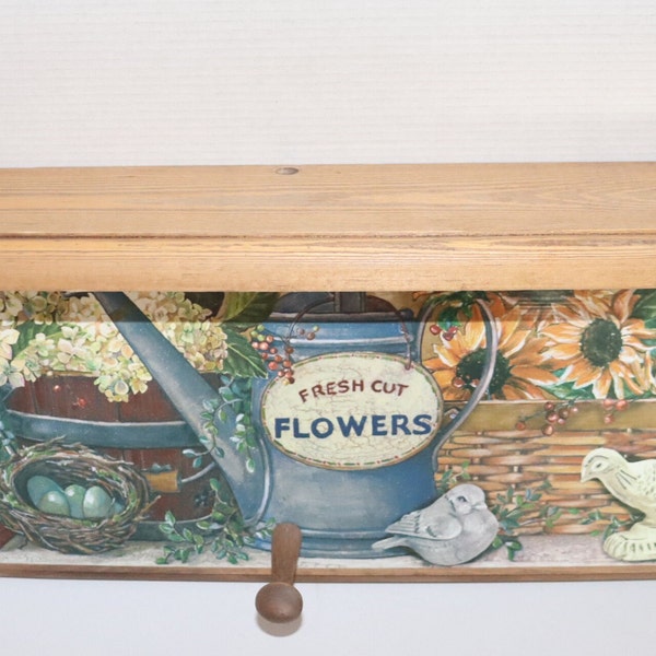 Farmhouse Shelf With Hooks - Etsy