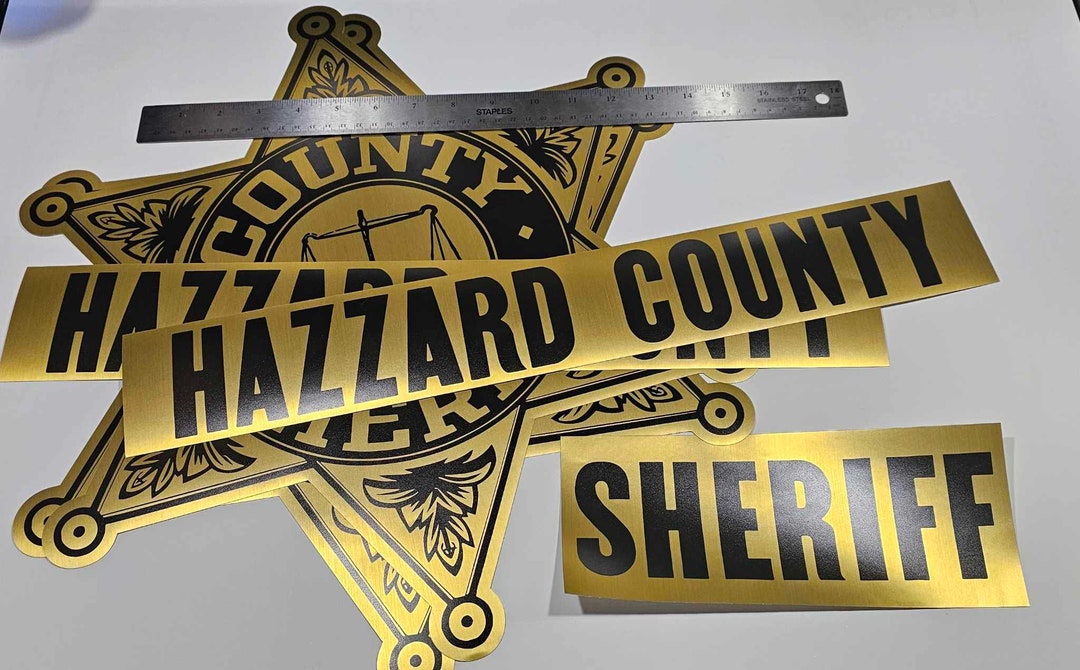 Dukes of Hazzard - Rosco / Enos / Cletus - County Sheriff Car Decal Set ...