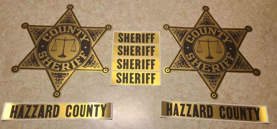 Dukes of Hazzard - Rosco / Enos / Cletus - County Sheriff Car Decal Set ...