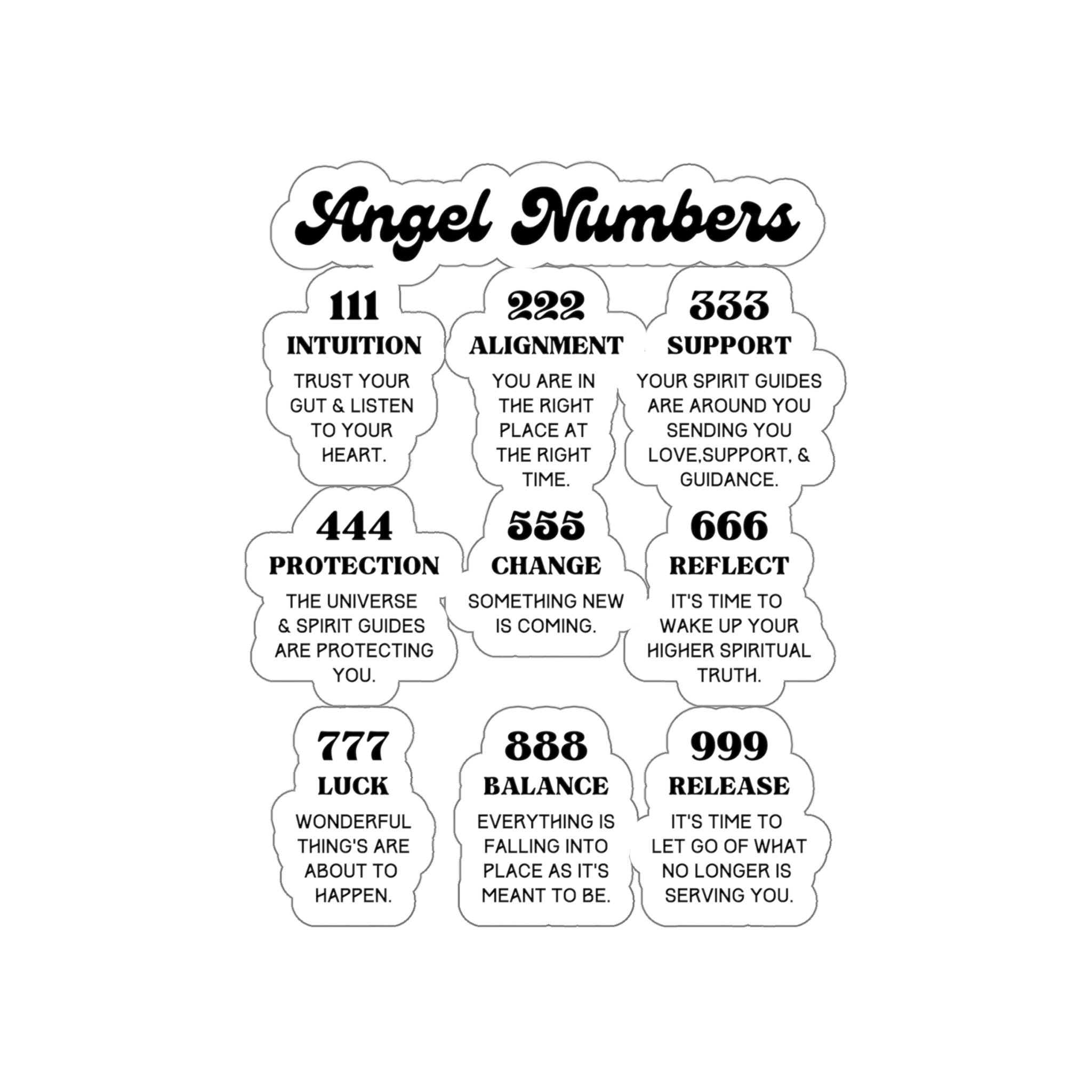 Angel Numbers Vinyl Sticker/numerology/gift Idea/spiritual Gift ...