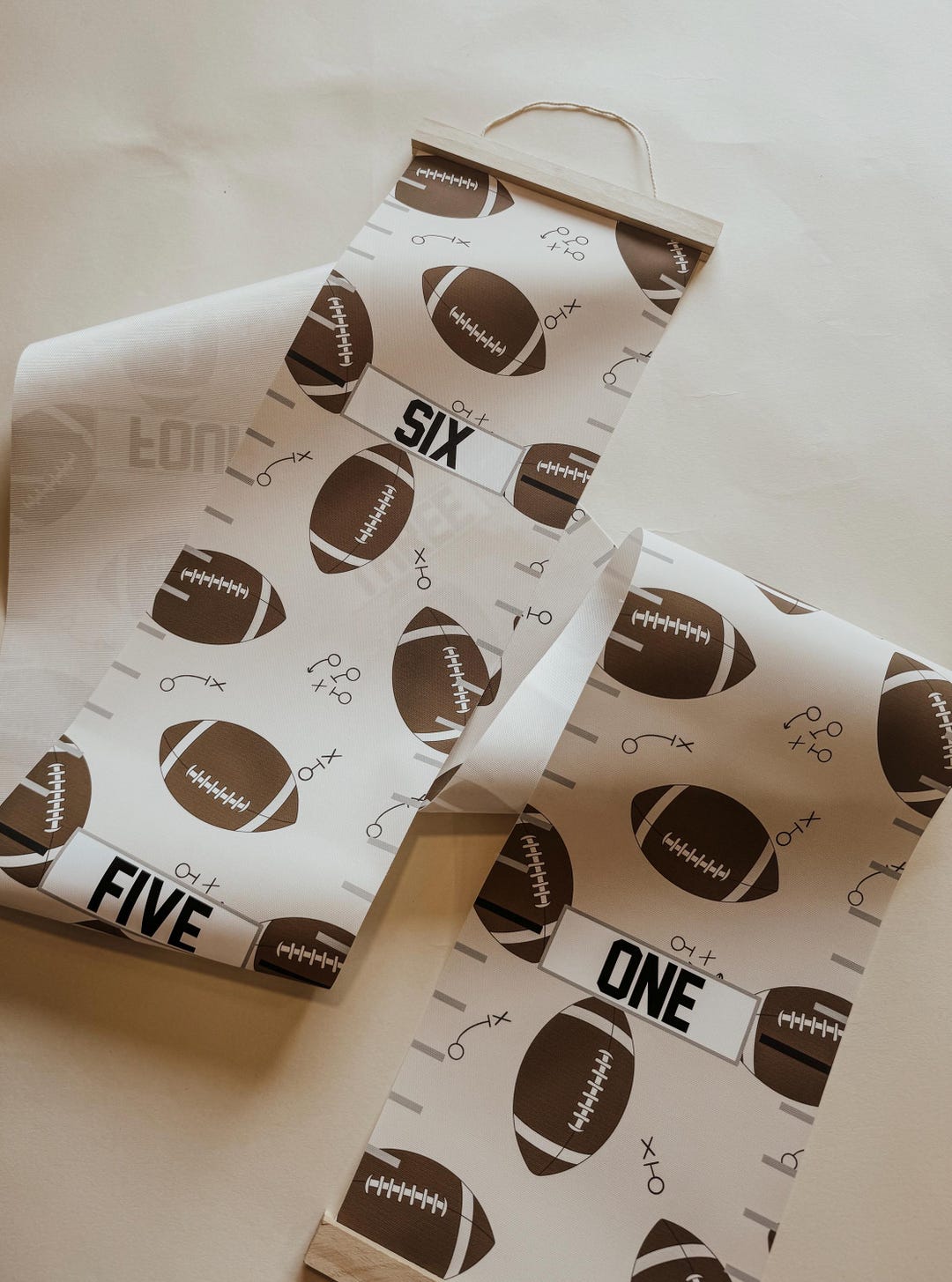 Football Canvas Growth Chart: Western Kids Room Wall Hanging - Etsy