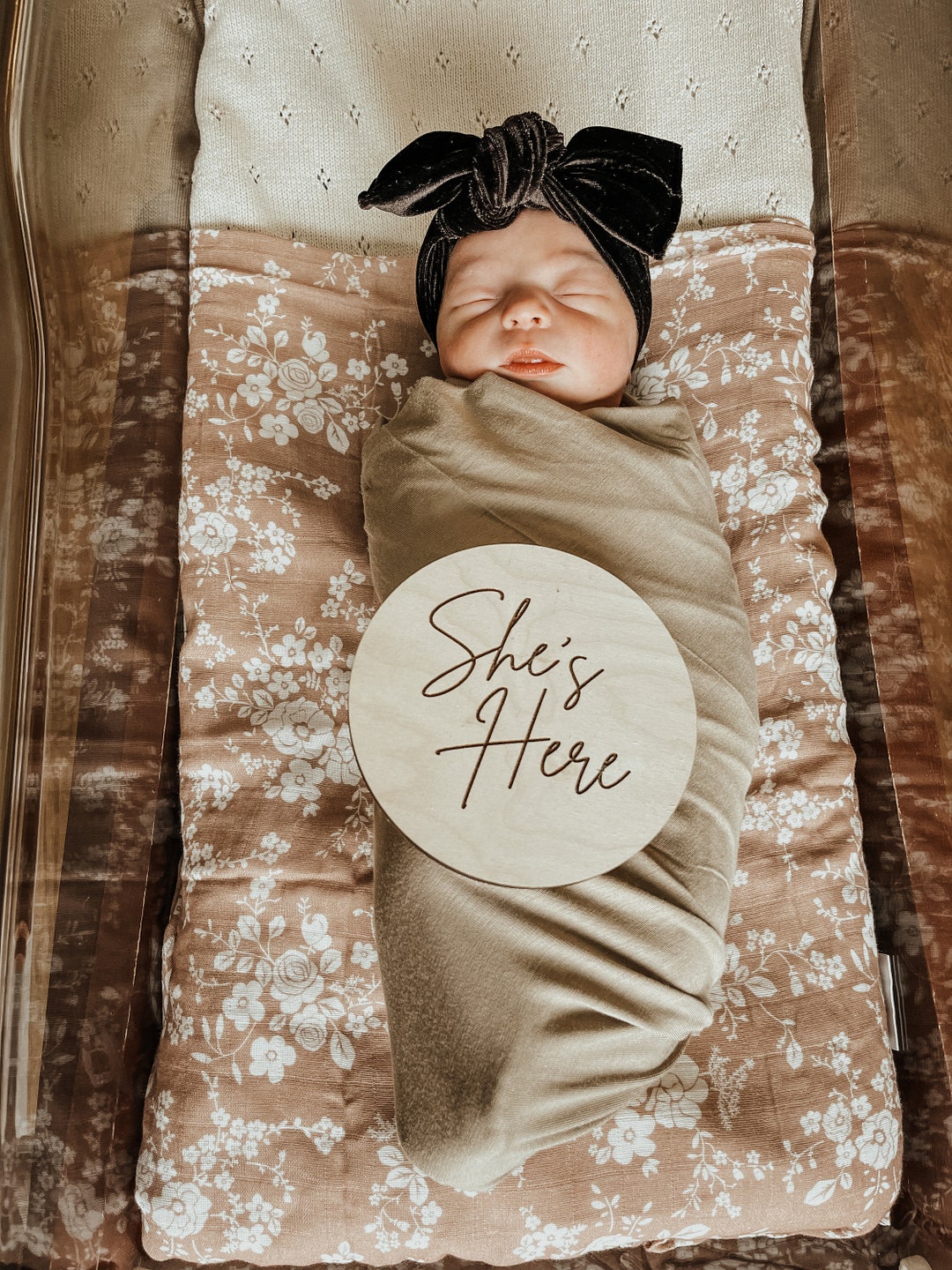 She's Here! Baby Girl Announcement Card Baby Hospital - Etsy