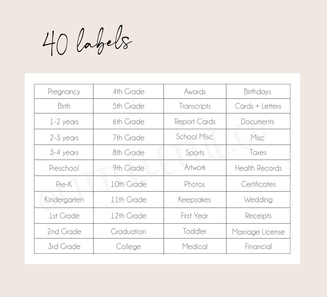 Milestone Life Box FOLDER LABELS ONLY | Kids Organization | Pregnancy ...