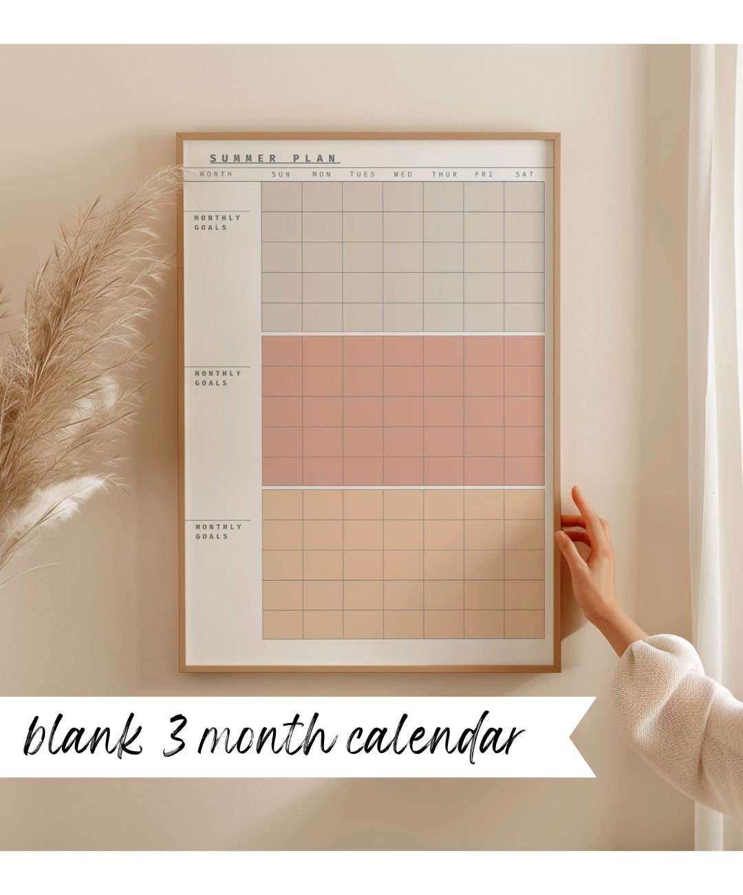 Summer Plan | 3 Month Blank Calendar | Summer Calendar | Summer Break ...