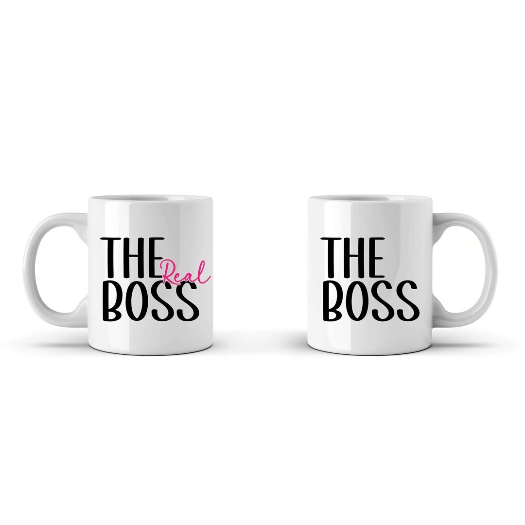 The Boss & the Real Boss Mug Set - 11oz Valentine’s Day Gift for ...