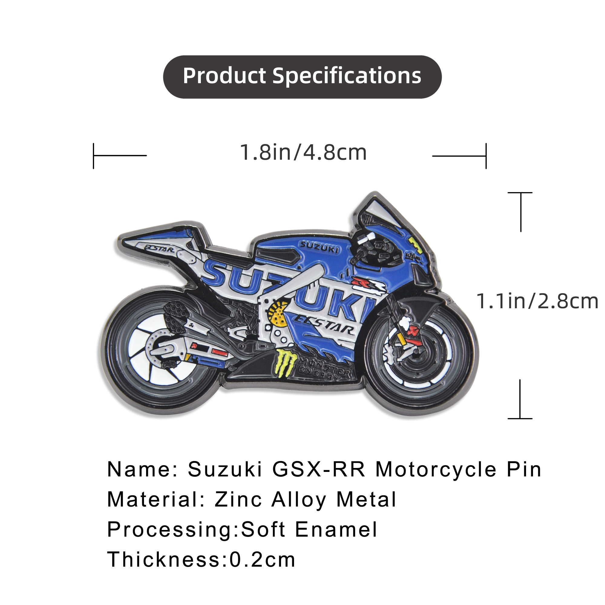Suzuki Motorbike Badge Pinback Buttons GSX-RR Soft Enamel Pin - Etsy