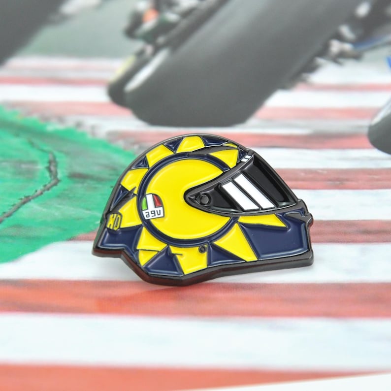 Valentino Rossi VR46 Helmet Enamel Pin: Motogp Biker Fan Gift - Etsy