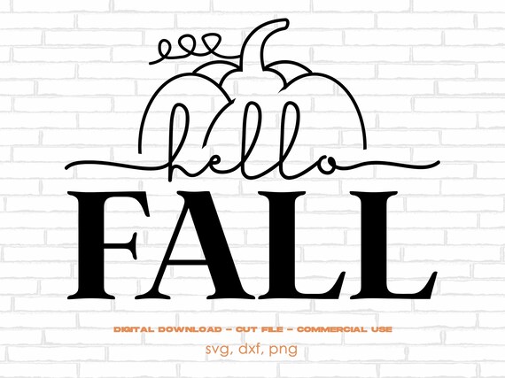 Fall hello Digital File Download Svg Png Dxf - Etsy