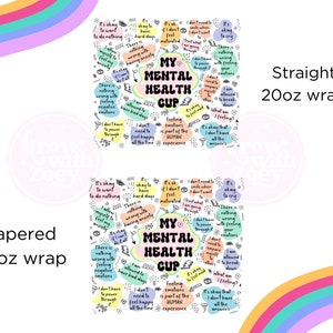 My Mental Health Cup Wrap, Mental Health Awareness Tumbler, Sublimation ...