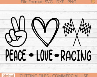 Peace Love Race Svg - Etsy
