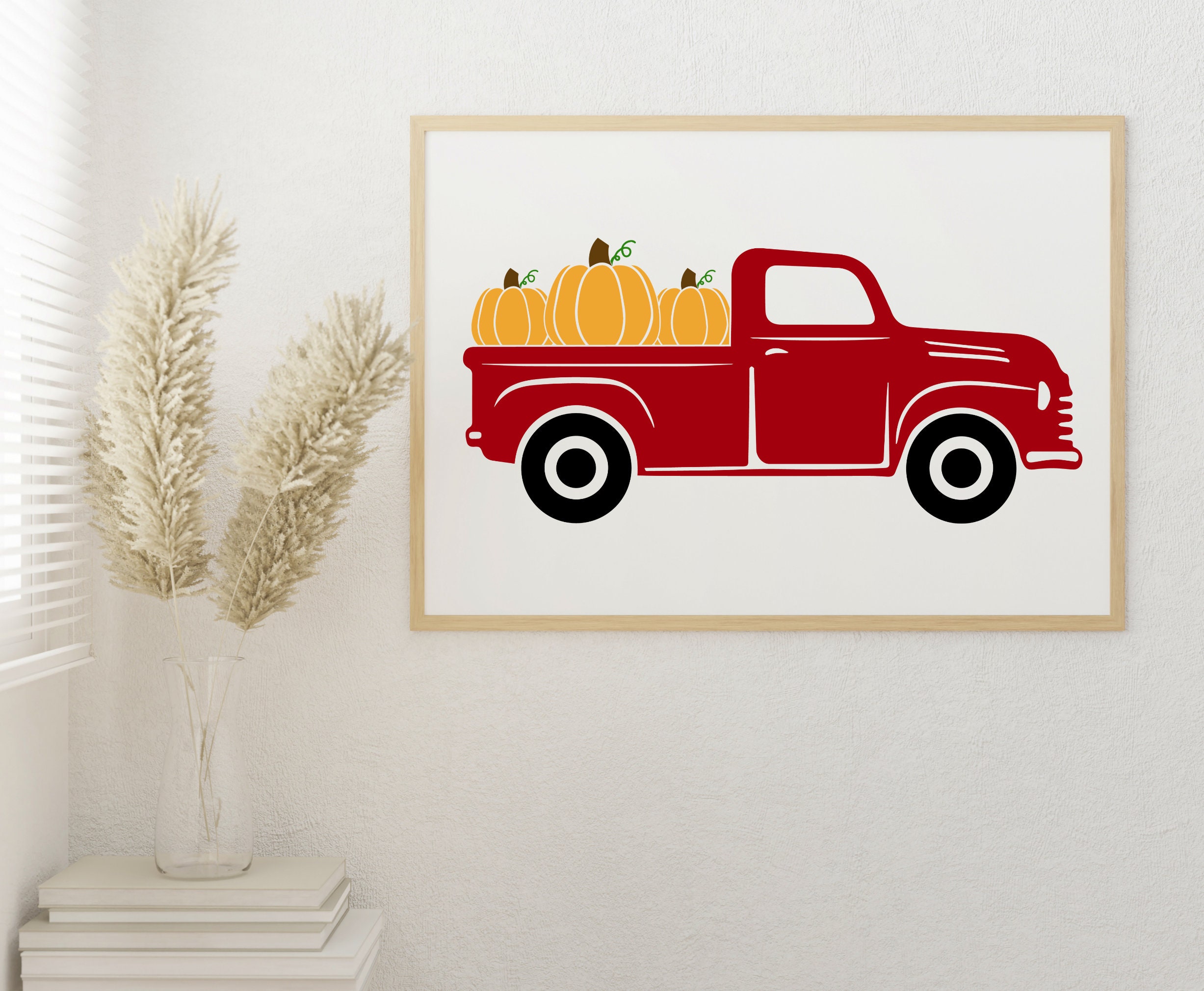 Vintage Red Farm Truck SVG Pumpkin Truck Svg Fall Truck Svg - Etsy