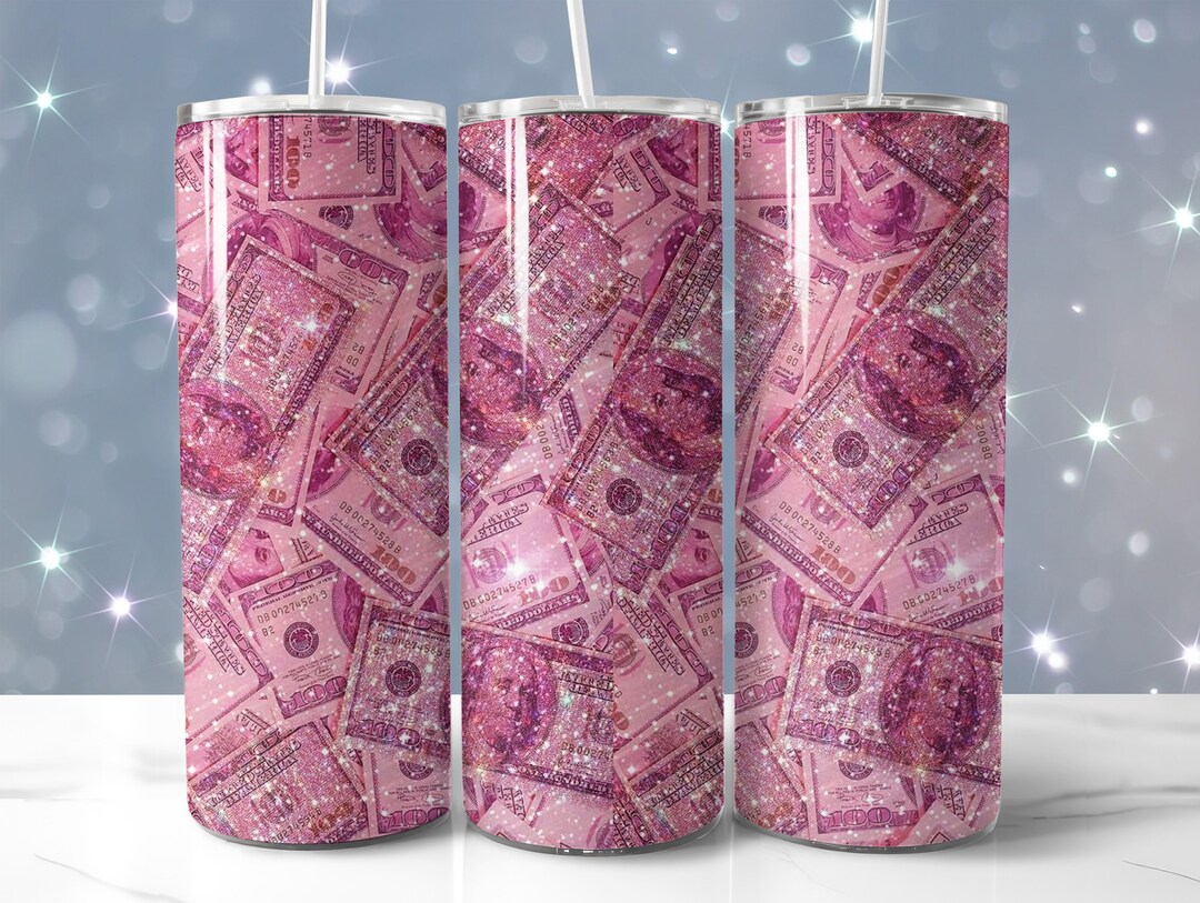 Digital Pink Glitter Dollar Bill , PNG Sublimation 300 Dpi, Sublimation ...