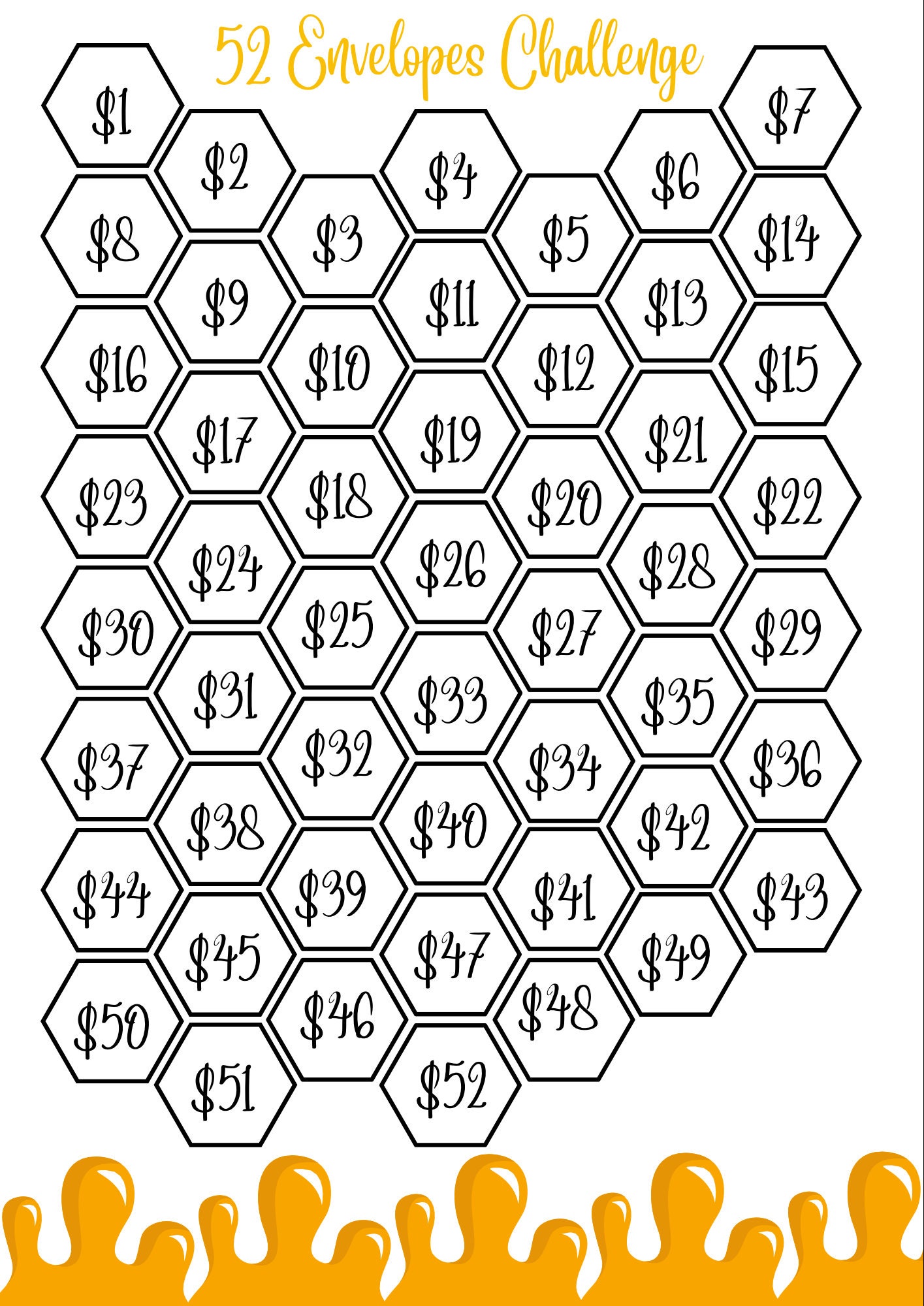 52 Envelopes Savings Challenge - Etsy UK