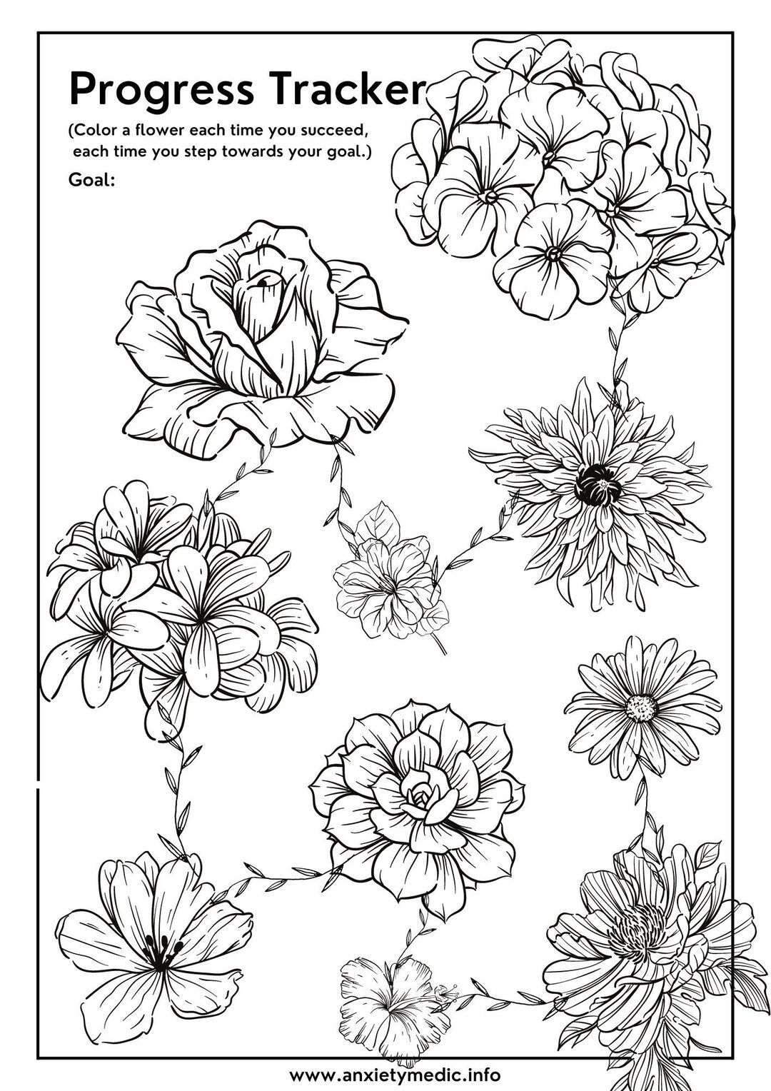Progress Tracker, Flowers 10 Step - Etsy