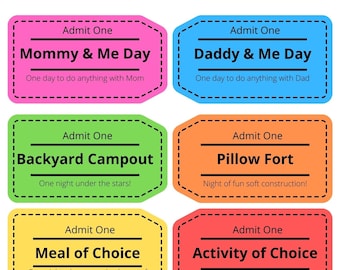 Kid Coupons for Grandparents Parents Friends and (Instant Download) - Etsy