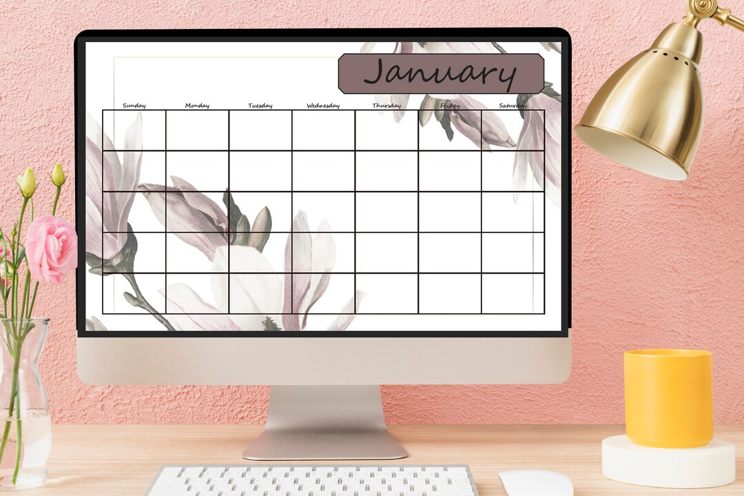Printable Calendar | Blank |12 Month | 8.5 X 14 | Legal | Elegant ...