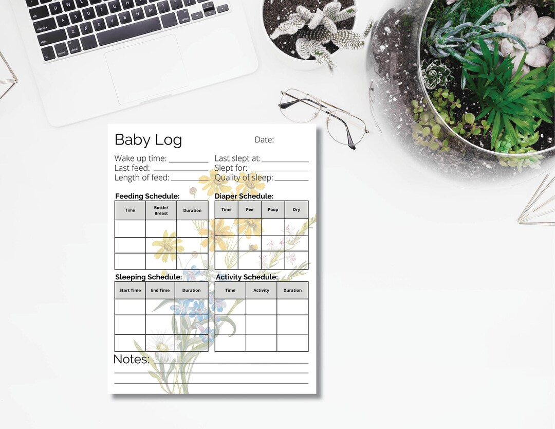 Printable Baby Log | Newborn Tracker and Nanny Log | Babysitter Log ...